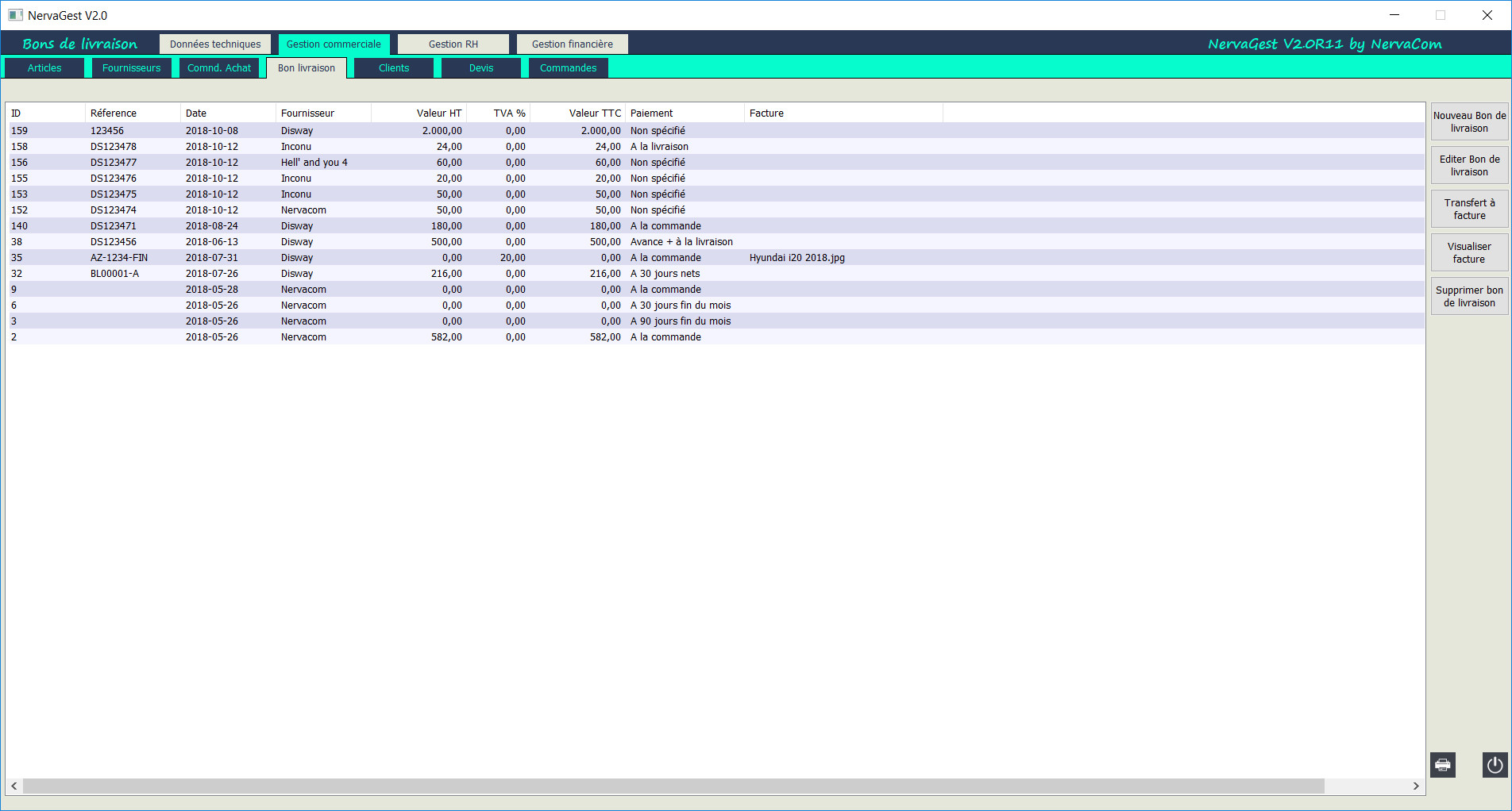 Manuel d'utilisation de NervaGest V2.0: Géstion des achats. Logiciel de ...
